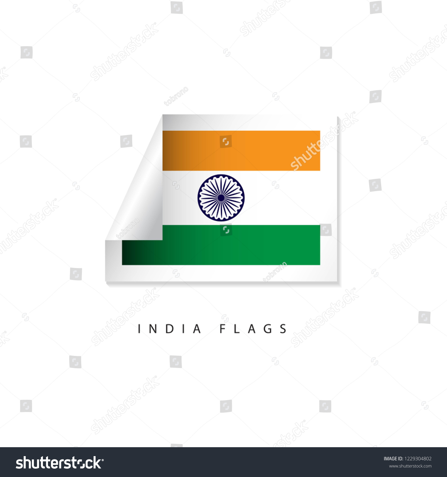 India Label Flags Vector Template Design Stock Vector (Royalty Free ...