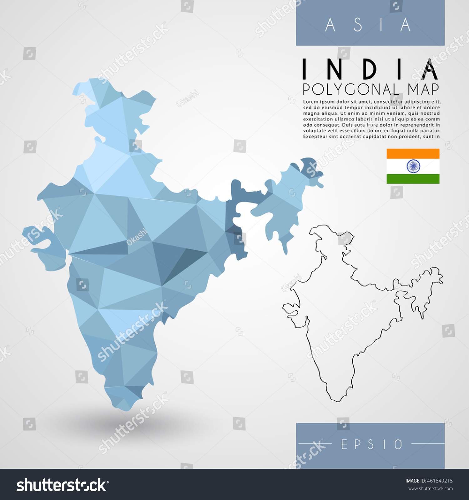 India Low Poly Map Vector Illustration: เวกเตอร์สต็อก (ปลอดค่าลิขสิทธิ์ ...