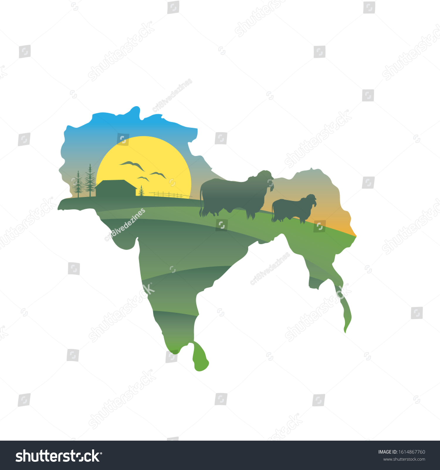 India Map Akhand Bharat Vector Design: Stock-Vektorgrafik (Lizenzfrei ...