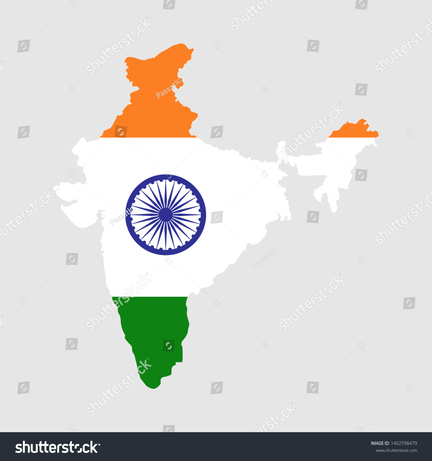 India Map Correct Size White Background Stock Vector (Royalty Free ...