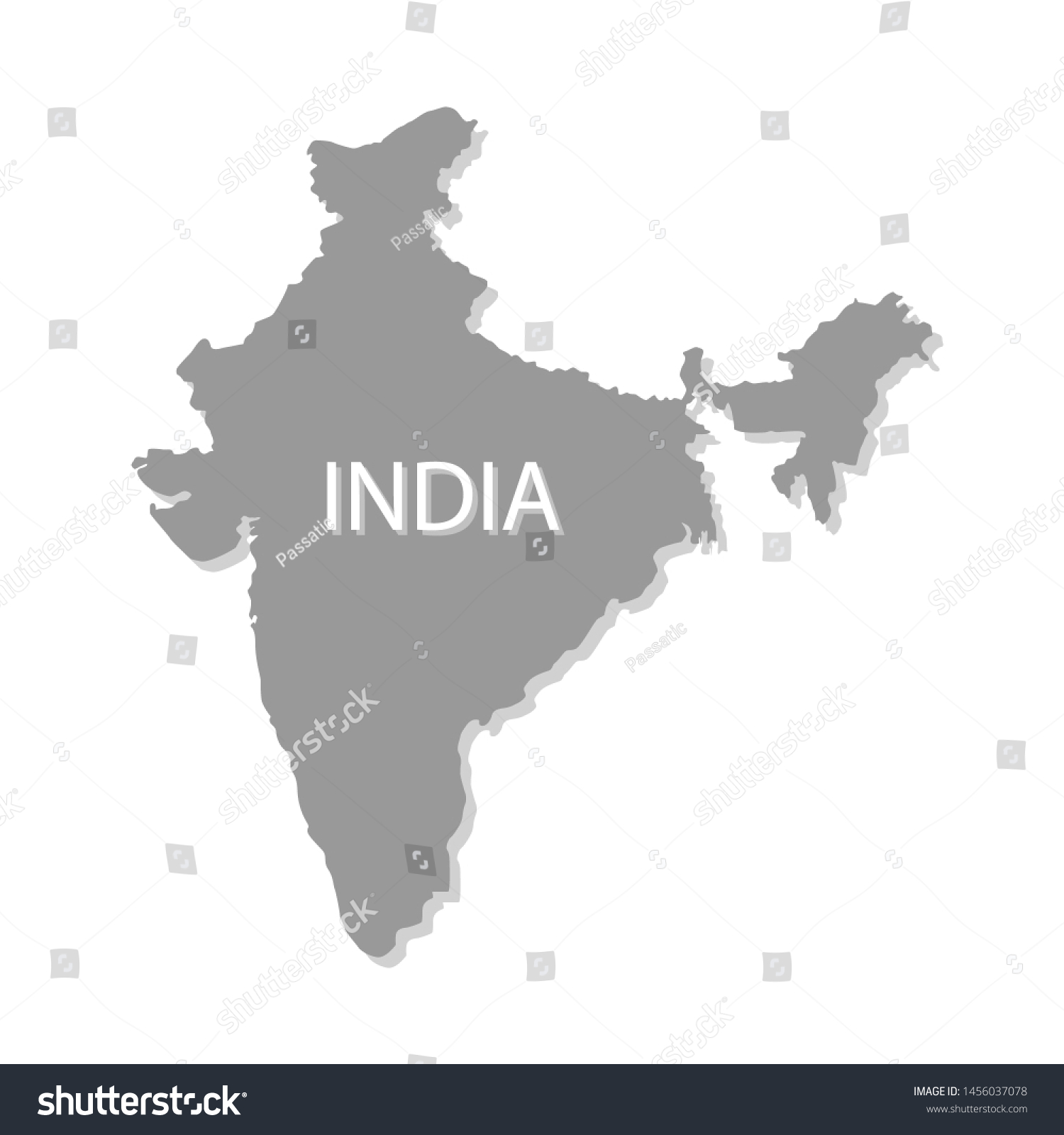 India Map Correct Size White Background Stock Vector (Royalty Free ...