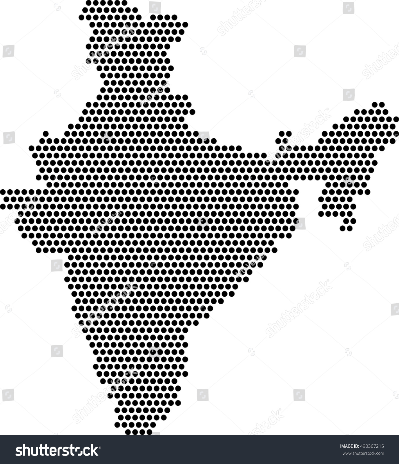 India Map Fill Black Dots Vector Stock Vector (Royalty Free) 490367215 ...