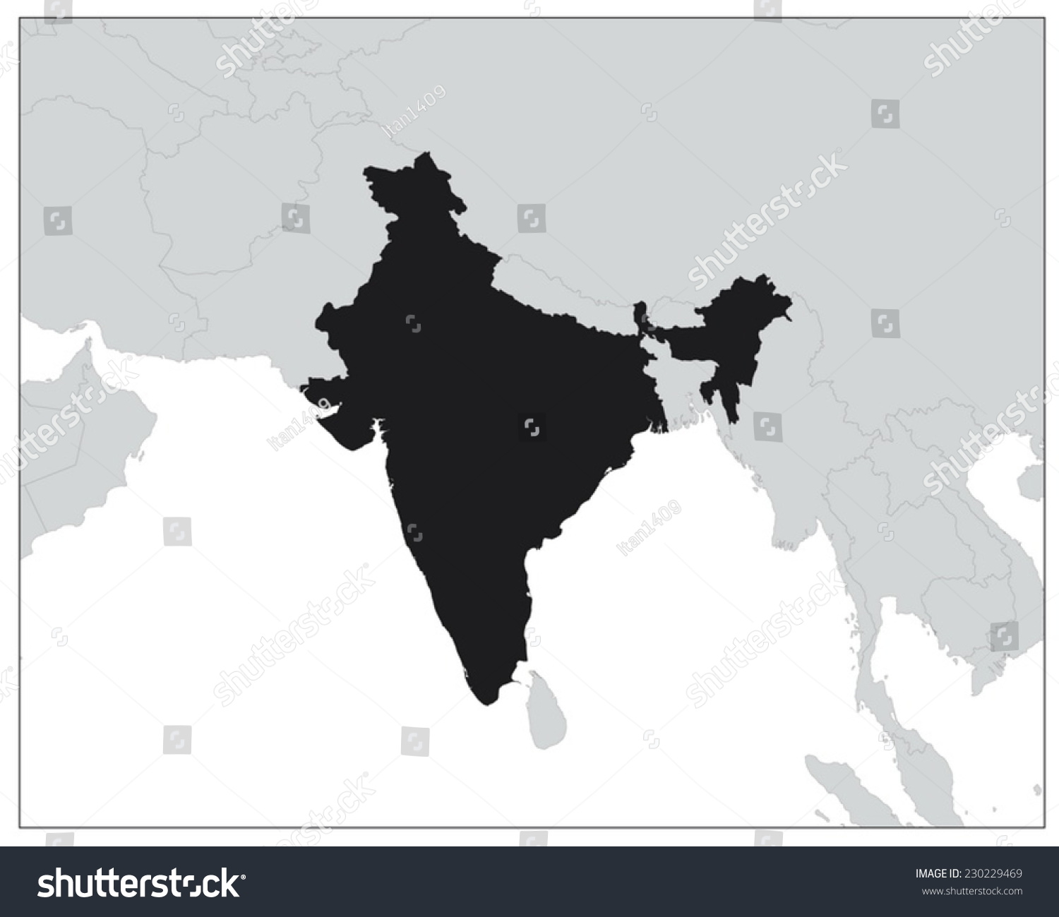 India Map Gray Eps8 库存矢量图（免版税）230229469 | Shutterstock