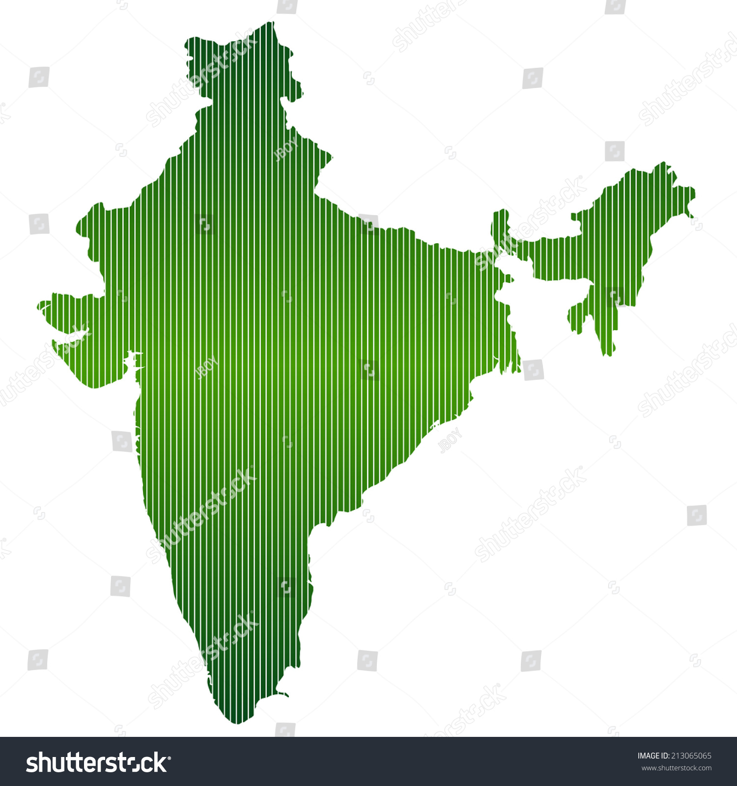 Vektor Stok India Map Green (Tanpa Royalti) 213065065 | Shutterstock