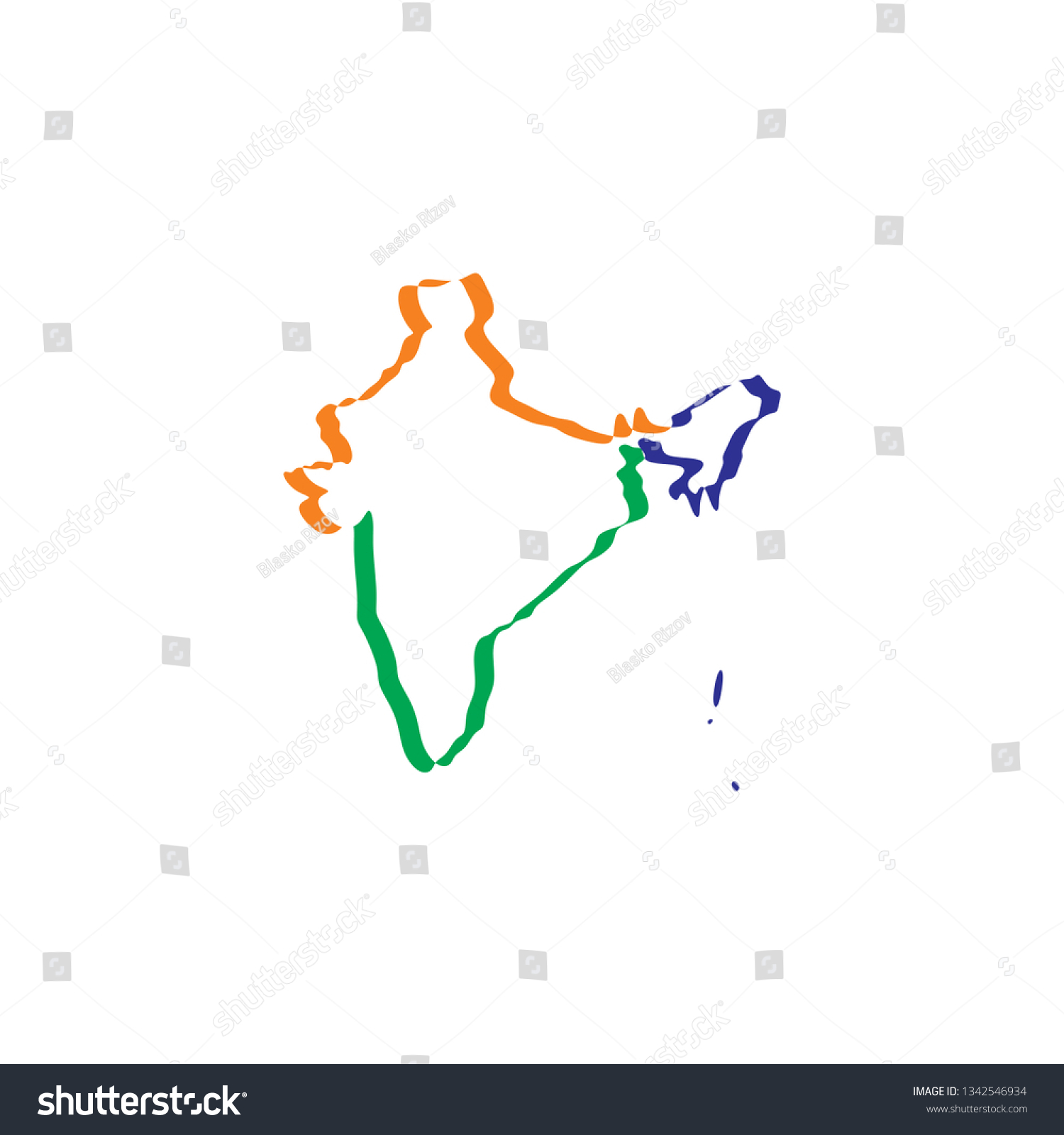 India Map Icon Vector Symbol Stock Vector (Royalty Free) 1342546934