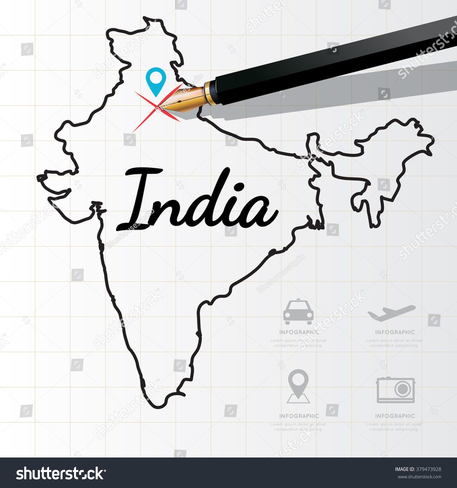 India Map Infographic Stock Vector (Royalty Free) 379473928