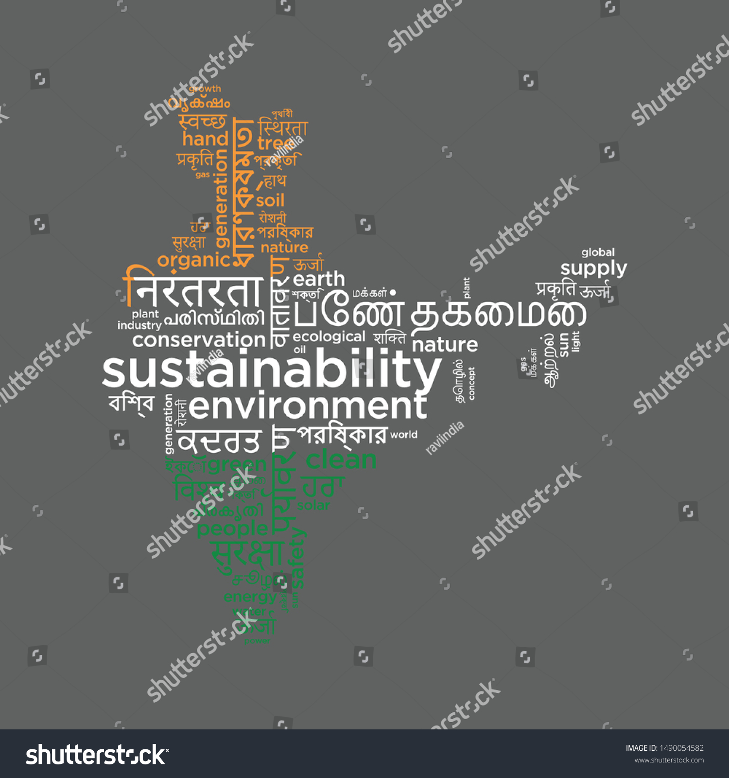 India Map Typography On Sustainability Stock Vector (Royalty Free ...