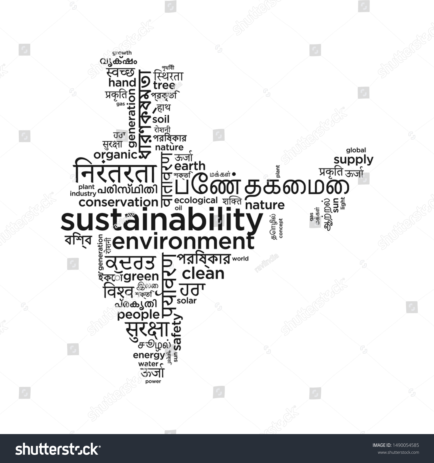 India Map Typography On Sustainability: เวกเตอร์สต็อก (ปลอดค่าลิขสิทธิ์ ...