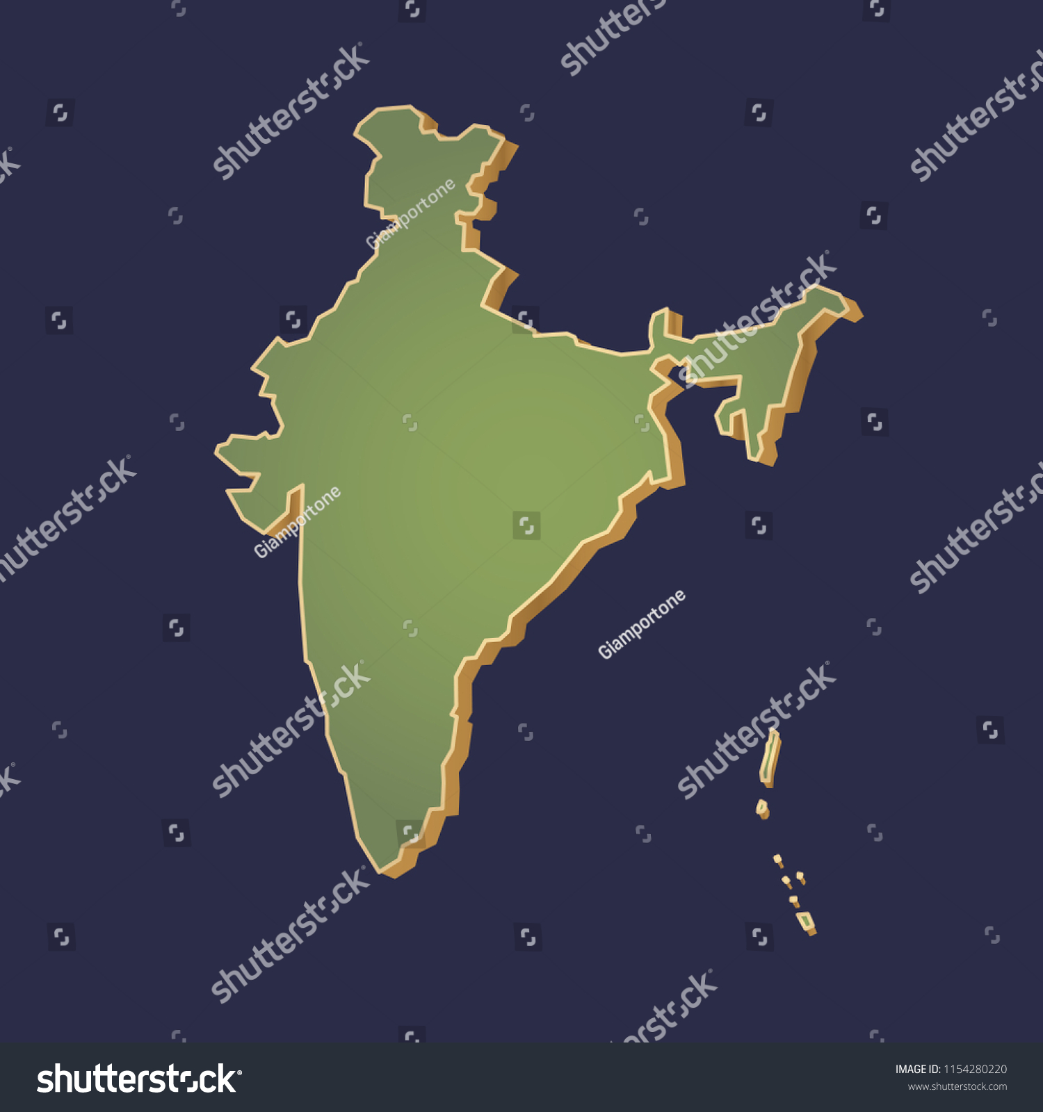 India Map Vector: เวกเตอร์สต็อก (ปลอดค่าลิขสิทธิ์) 1154280220 ...