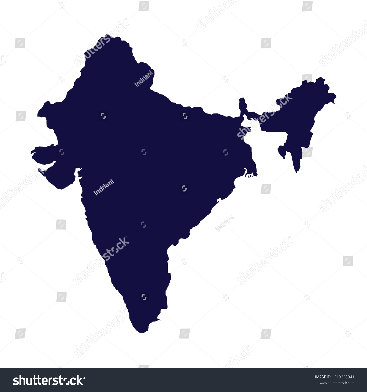India Map Vector Stock Vector (Royalty Free) 1313358941