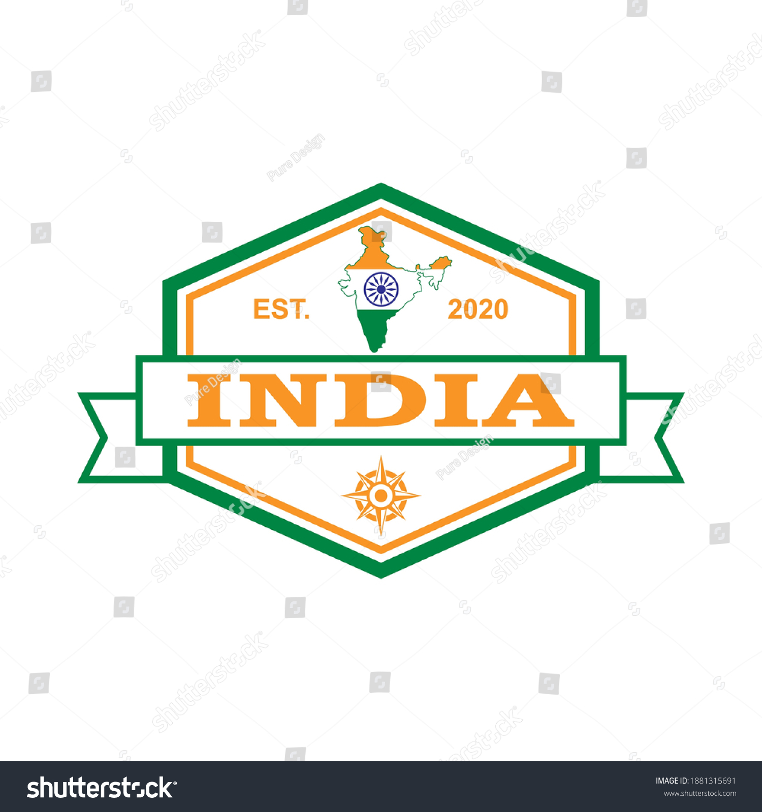 Vektor Stok India Map Vector Asia Logo (Tanpa Royalti) 1881315691 ...