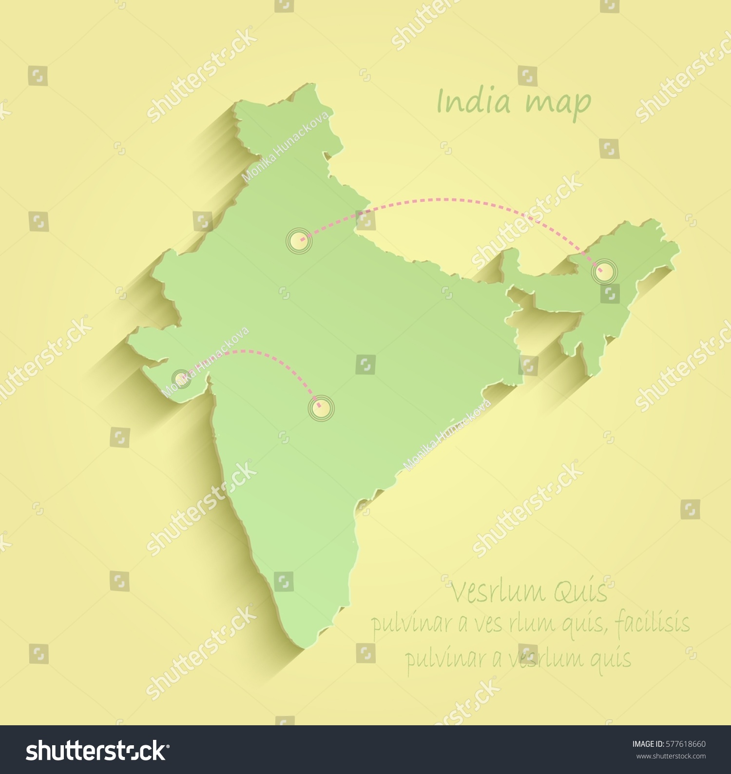 India Map Yellow Green Vector Stock Vector (Royalty Free) 577618660 ...