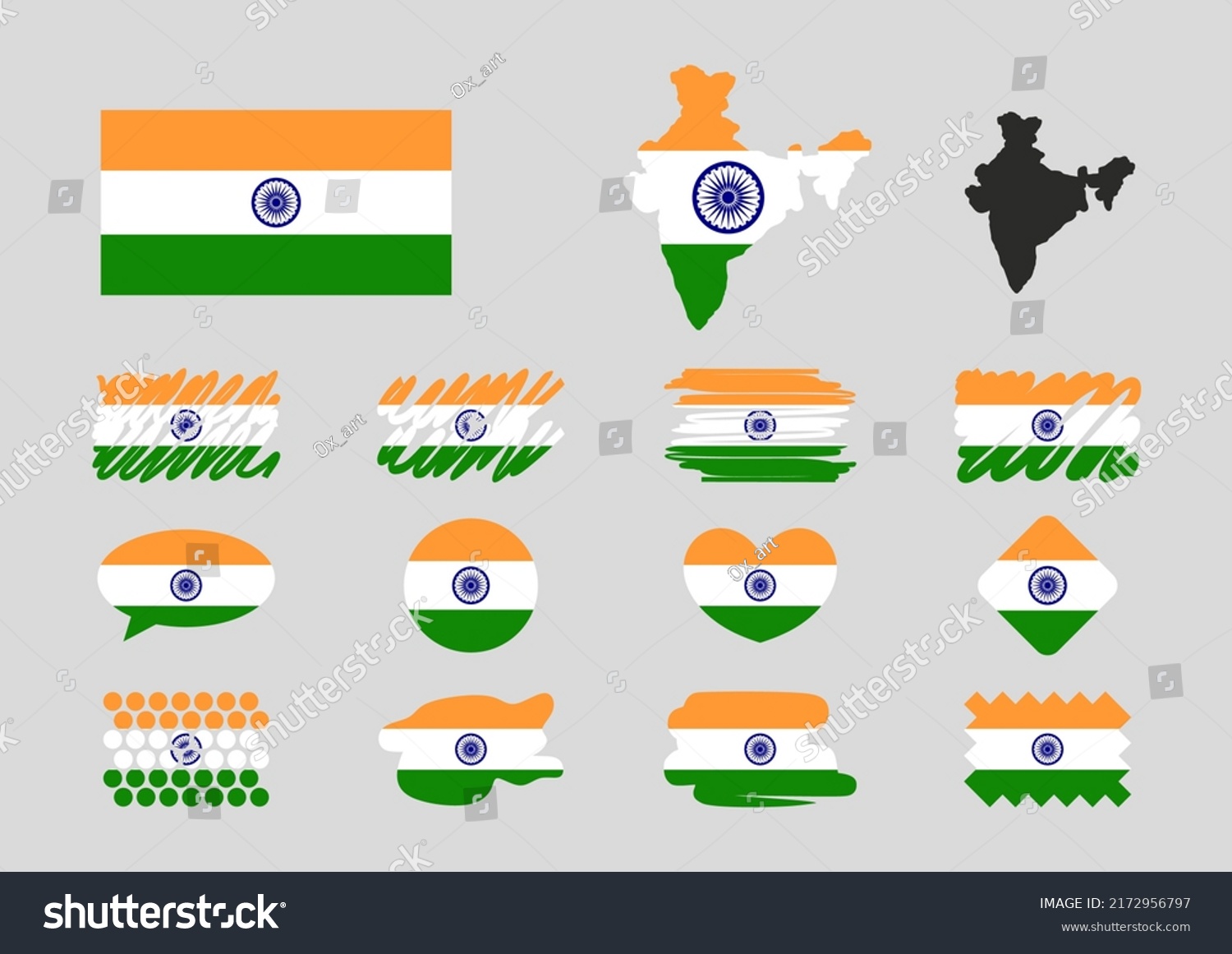 India Representative Elements Collection Flag Map Stock Vector (Royalty ...