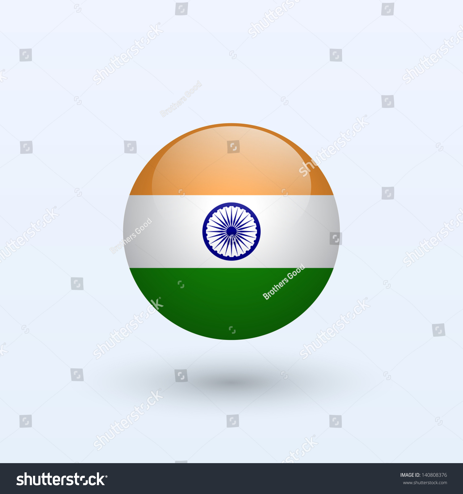 India Round Flag Vector Illustration Stock Vector (Royalty Free) 140808376