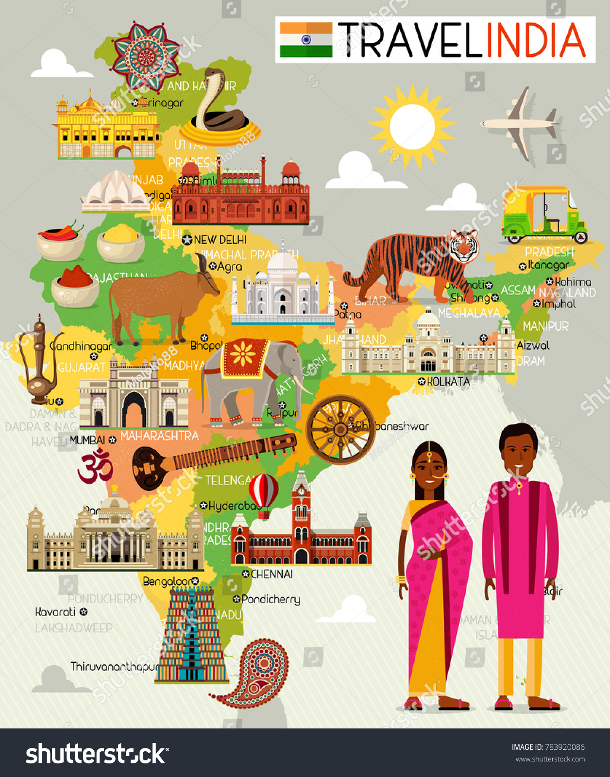 7,884 India tourism map Stock Vectors, Images & Vector Art | Shutterstock