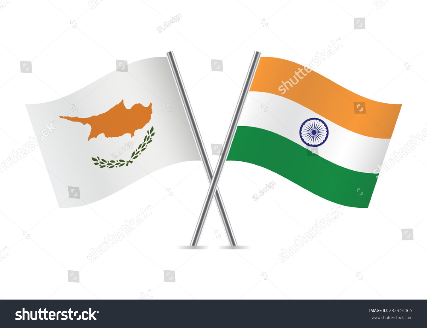 Indian Cyprus Flags Vector Illustration Stock Vector (Royalty Free ...
