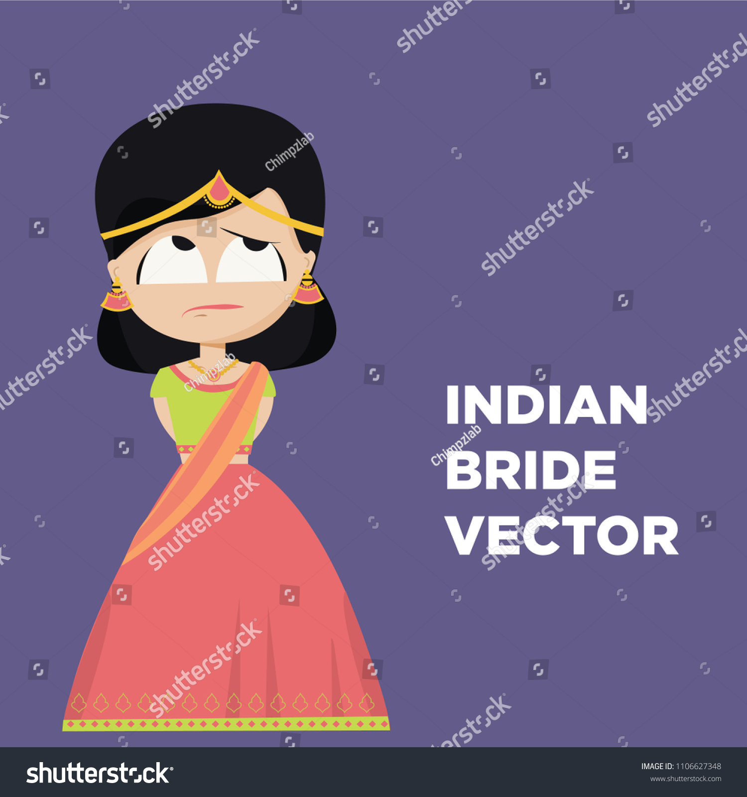 Indian Bride Expressions Stock Vector (Royalty Free) 1106627348 ...