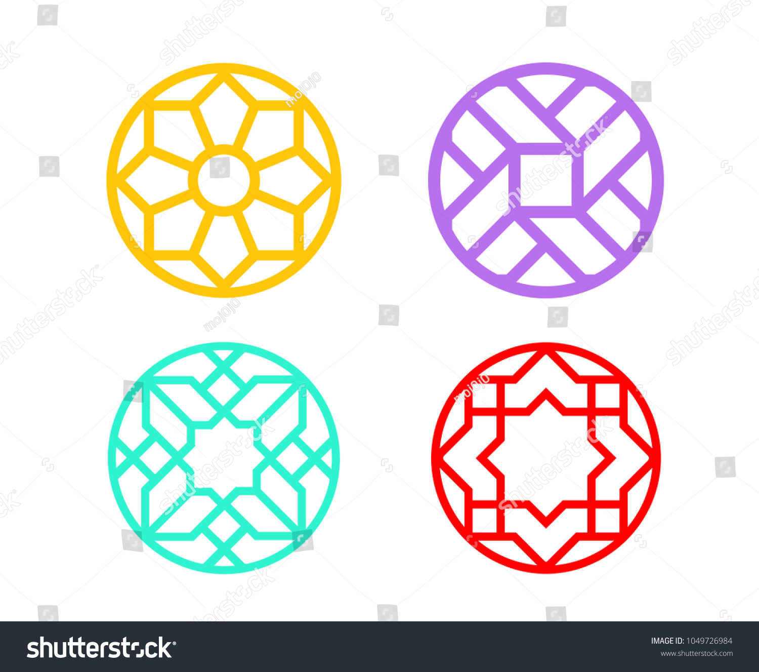 Indian Circle Window Frame Islamic Pattern Stock Vector (Royalty Free ...