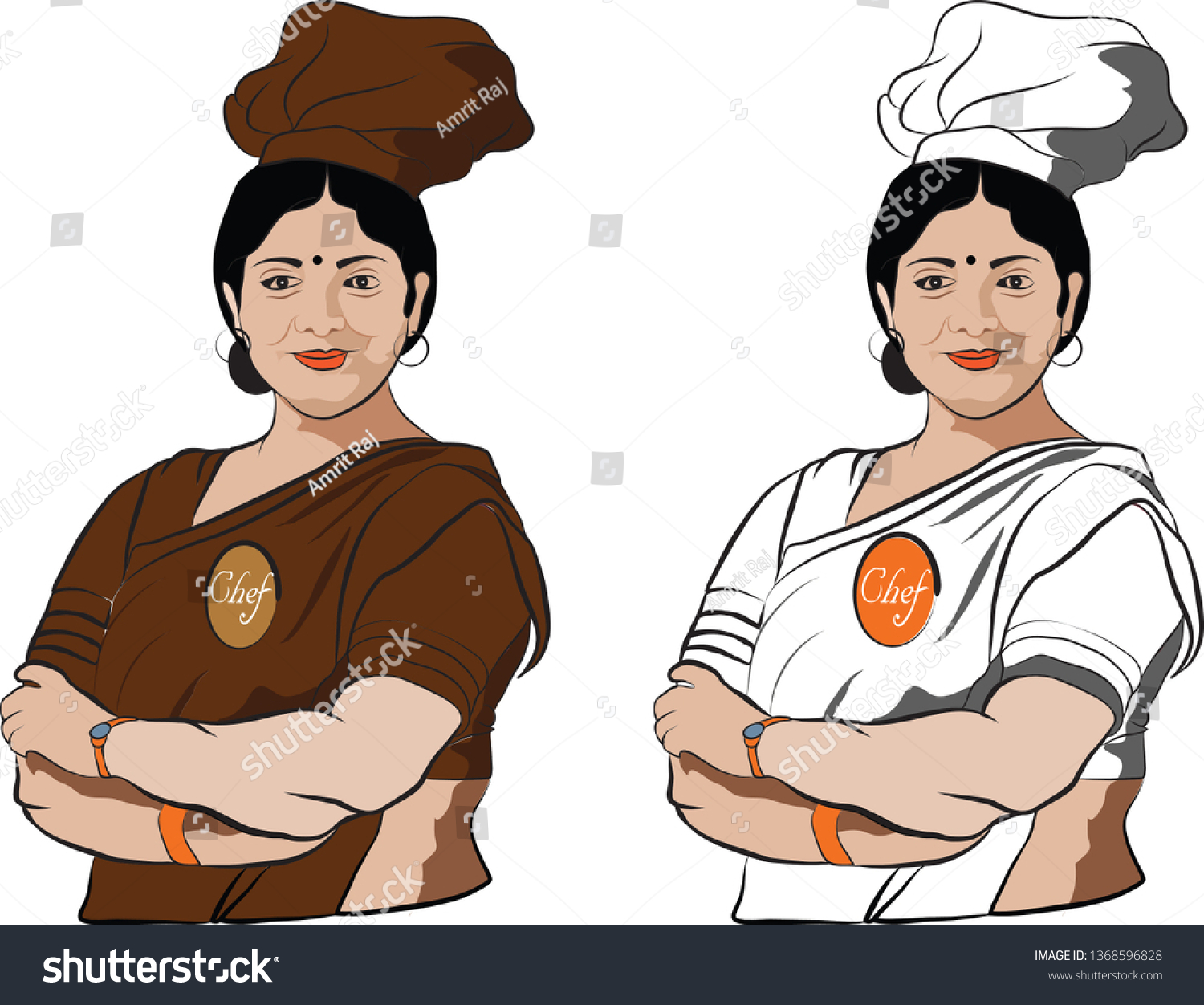 Indian Cook Kitchen Queen Vector Illustration Stock Vector (Royalty ...