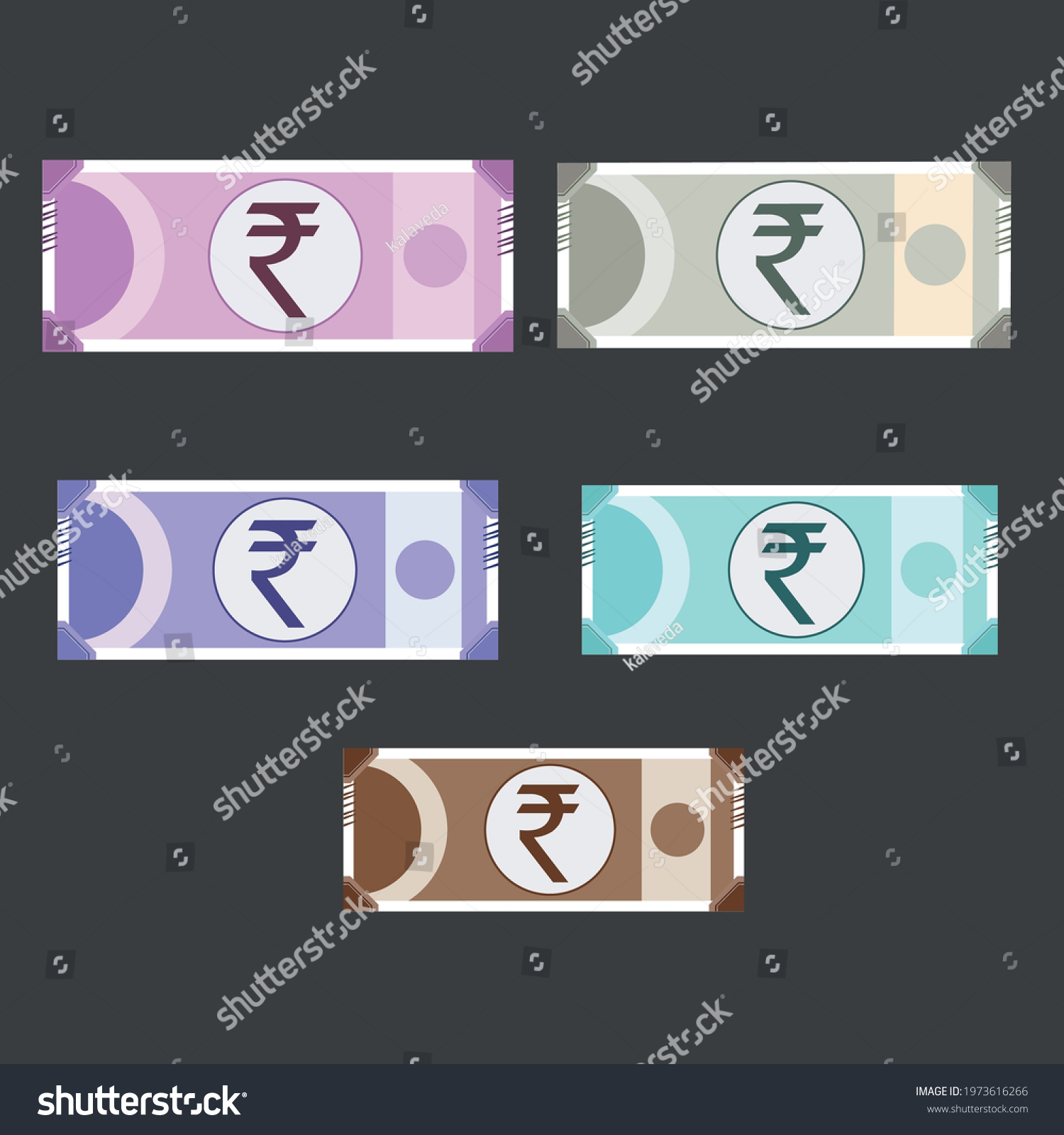 Indian Currency Note 10 50 100 Stock Vector (Royalty Free) 1973616266 ...