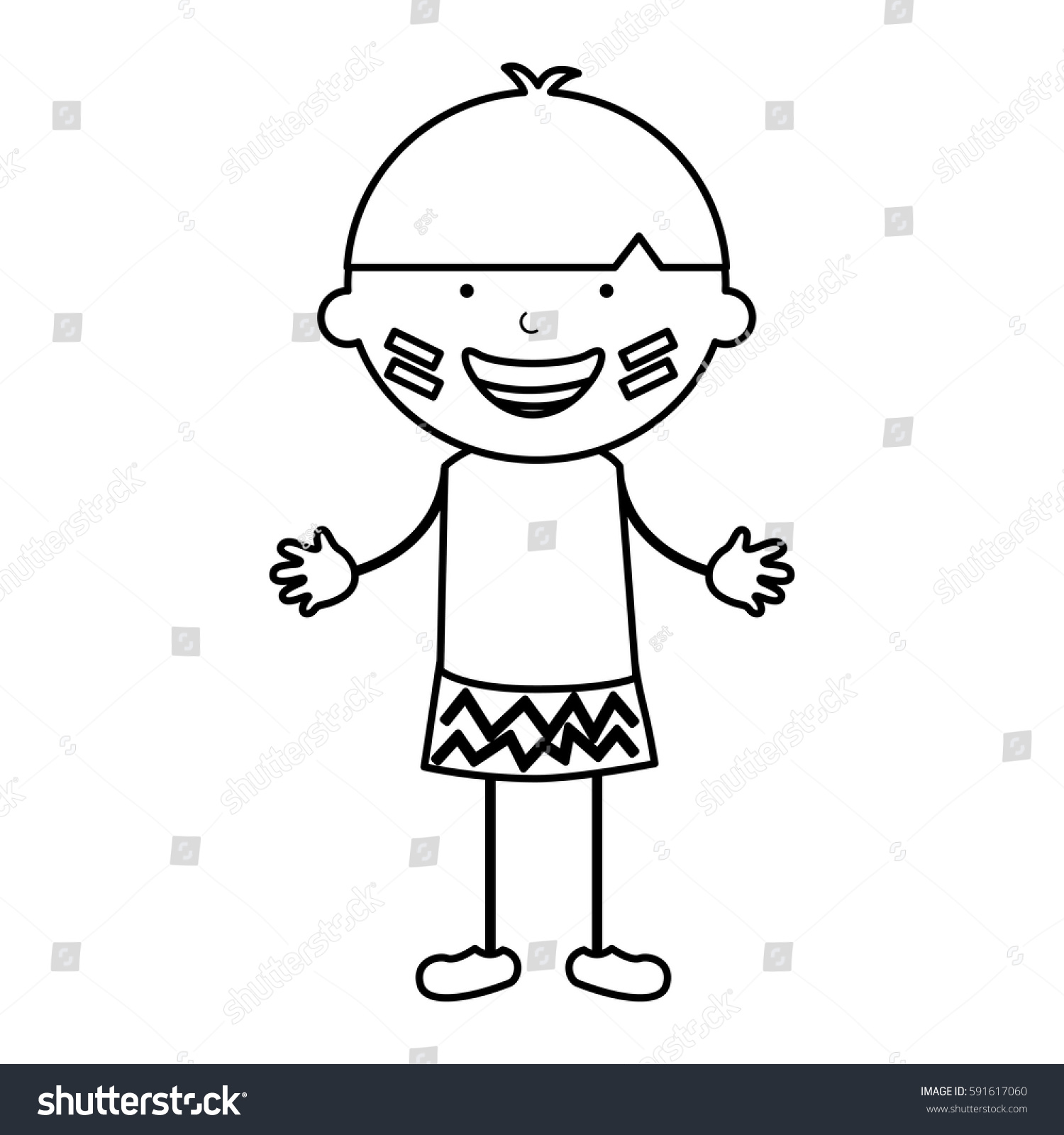 Indian Cute Boy Character Stock Vector (Royalty Free) 591617060