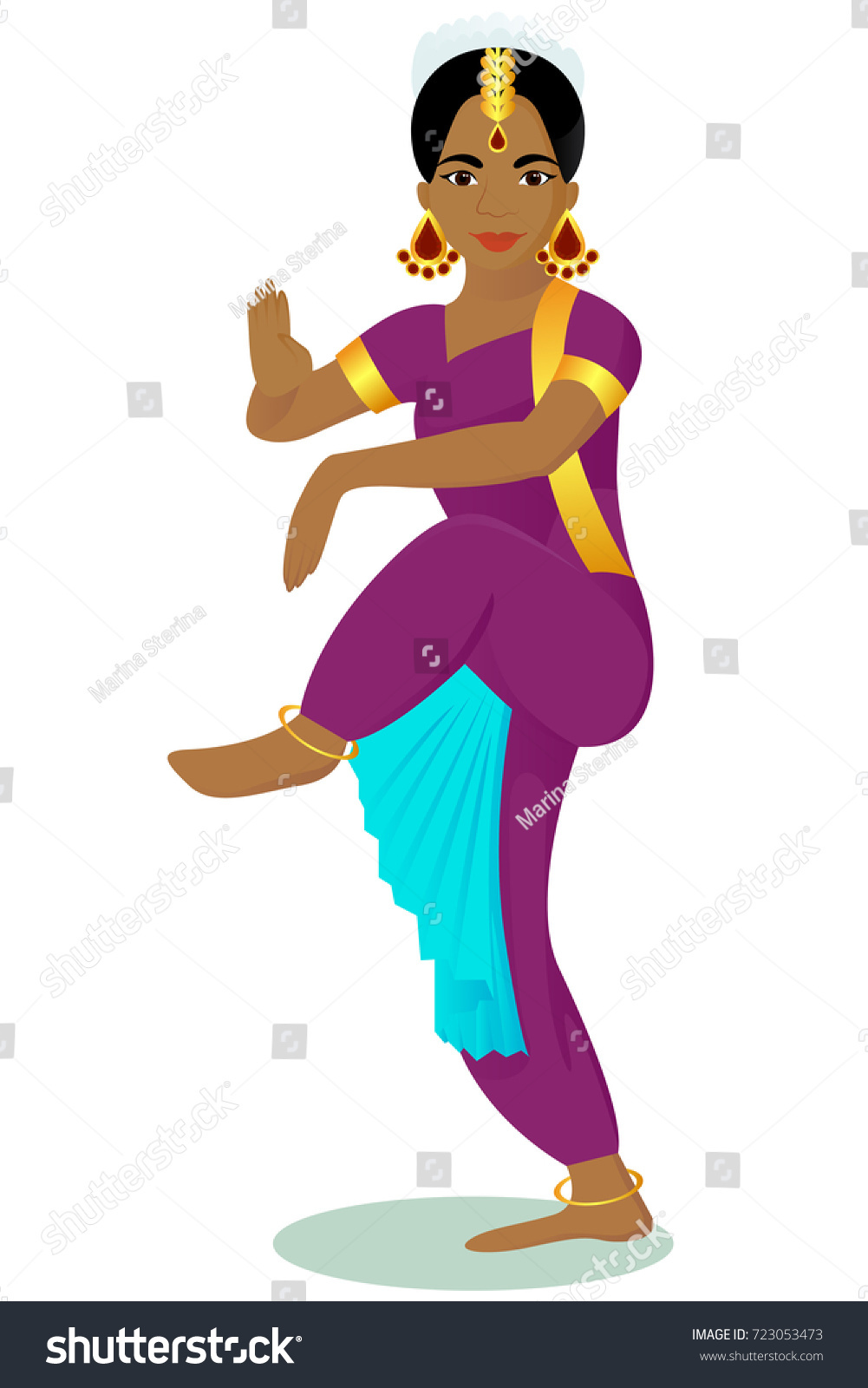 Indian Dance Vector Illustration Stock Vector (Royalty Free) 723053473