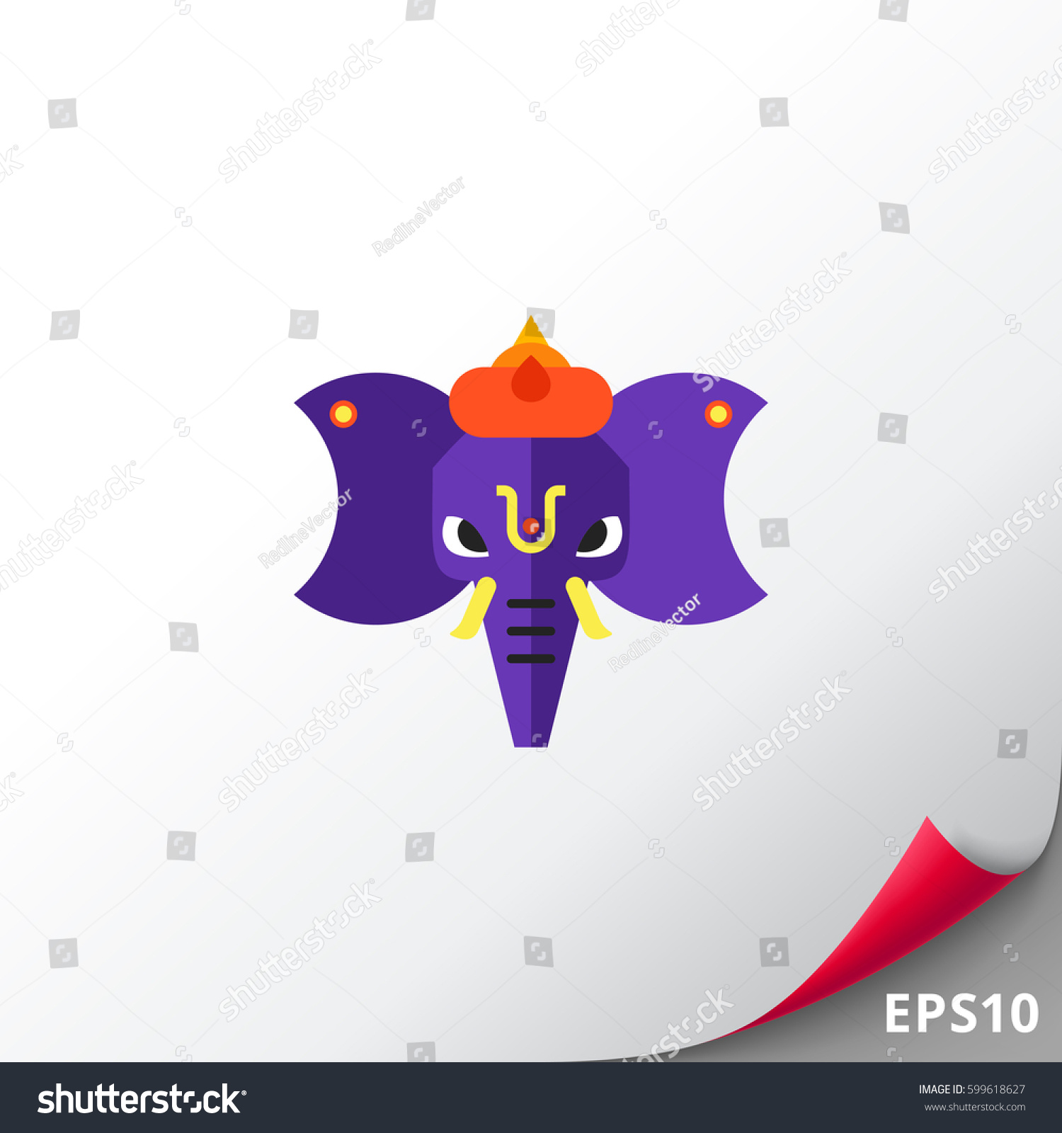 Indian Elephant Icon Stock Vector (Royalty Free) 599618627 | Shutterstock