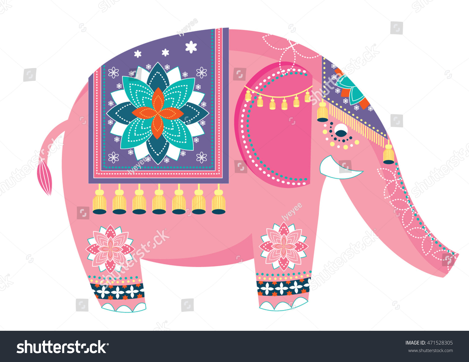 Indian Elephant Vectorillustration Stock Vector (Royalty Free ...