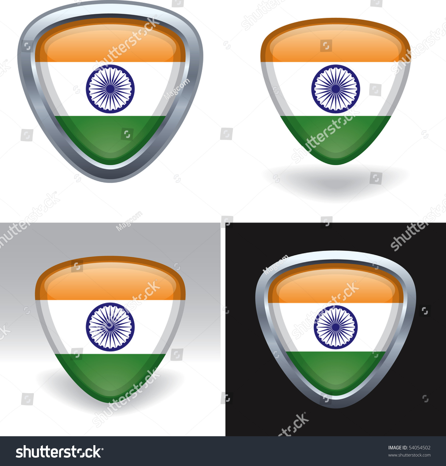 Indian Flag Crest Stock Vector (Royalty Free) 54054502