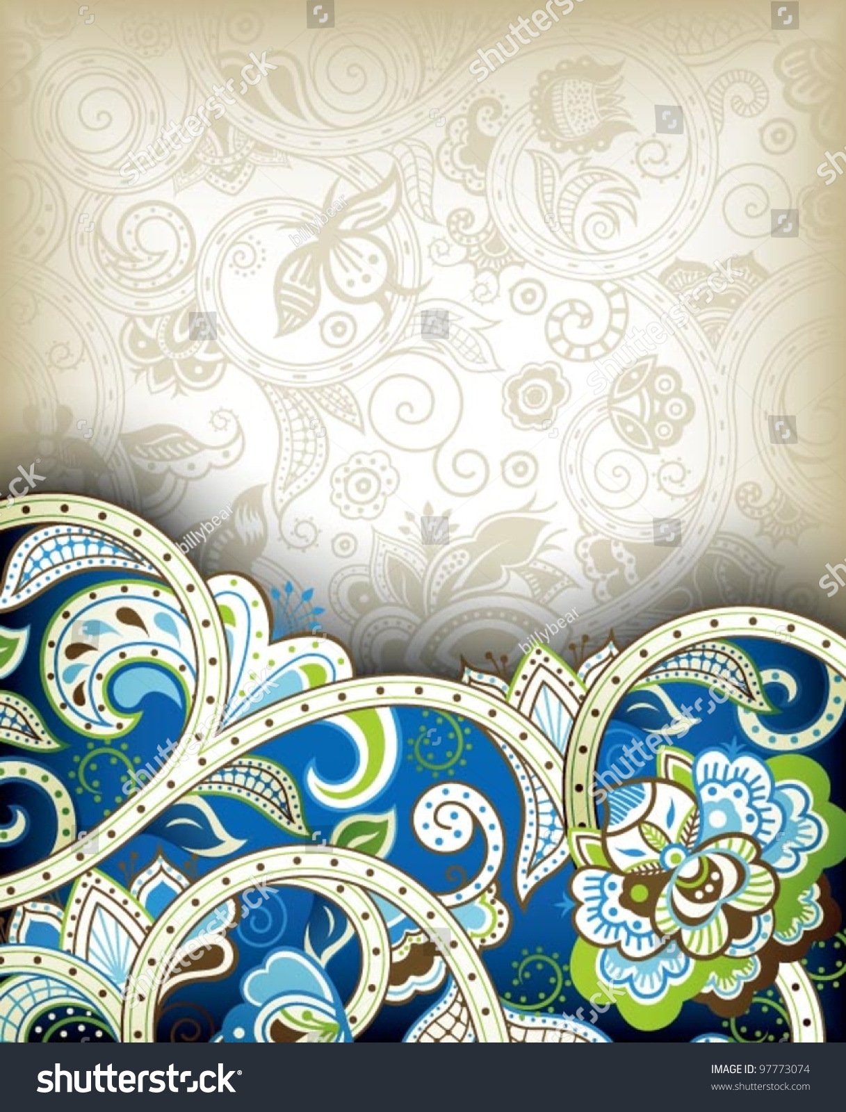 Indian Floral Background Stock Vector (Royalty Free) 97773074