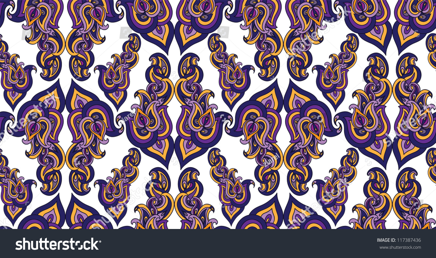 Indian Floral Vector Seamless Pattern Abstract Stock Vector (Royalty ...
