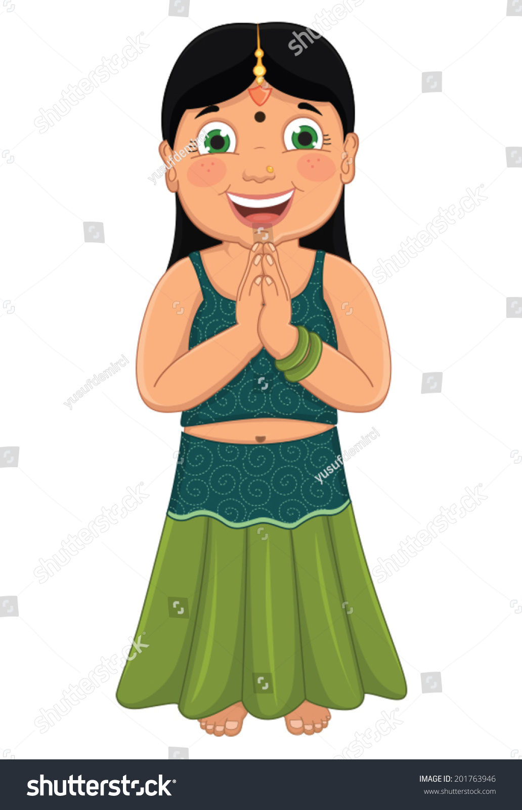 Indian Girl Vector Illustration Stock Vector (Royalty Free) 201763946