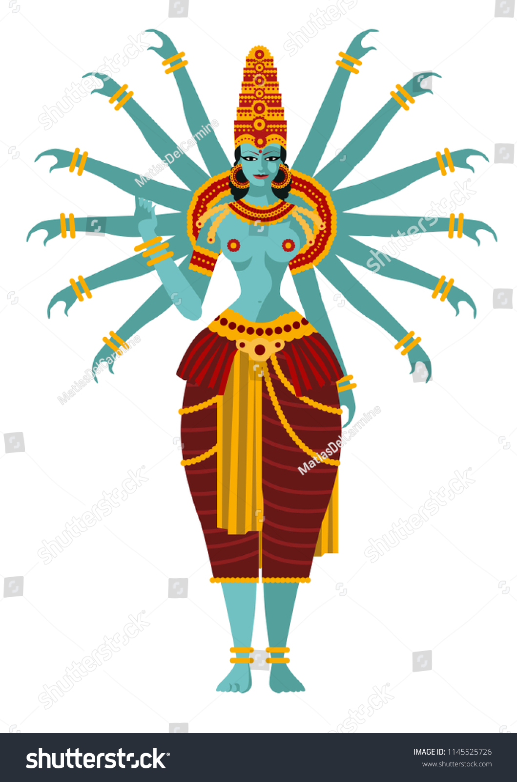 Indian Goddess Arms: เวกเตอร์สต็อก (ปลอดค่าลิขสิทธิ์) 1145525726