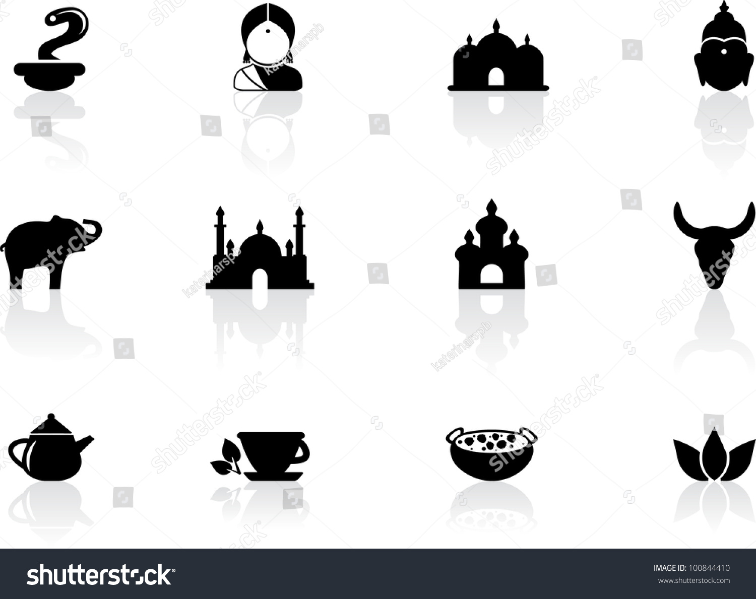 Indian Icons Stock Vector (Royalty Free) 100844410