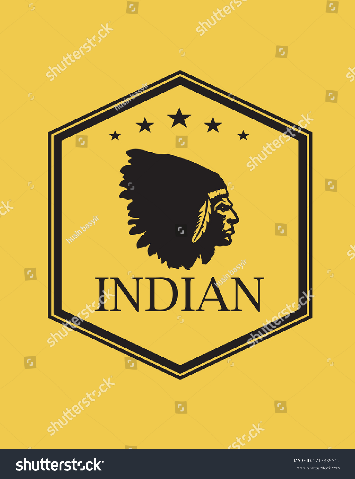 Indian Logo Vintage Vector Eps 10 Stock Vector (Royalty Free) 1713839512