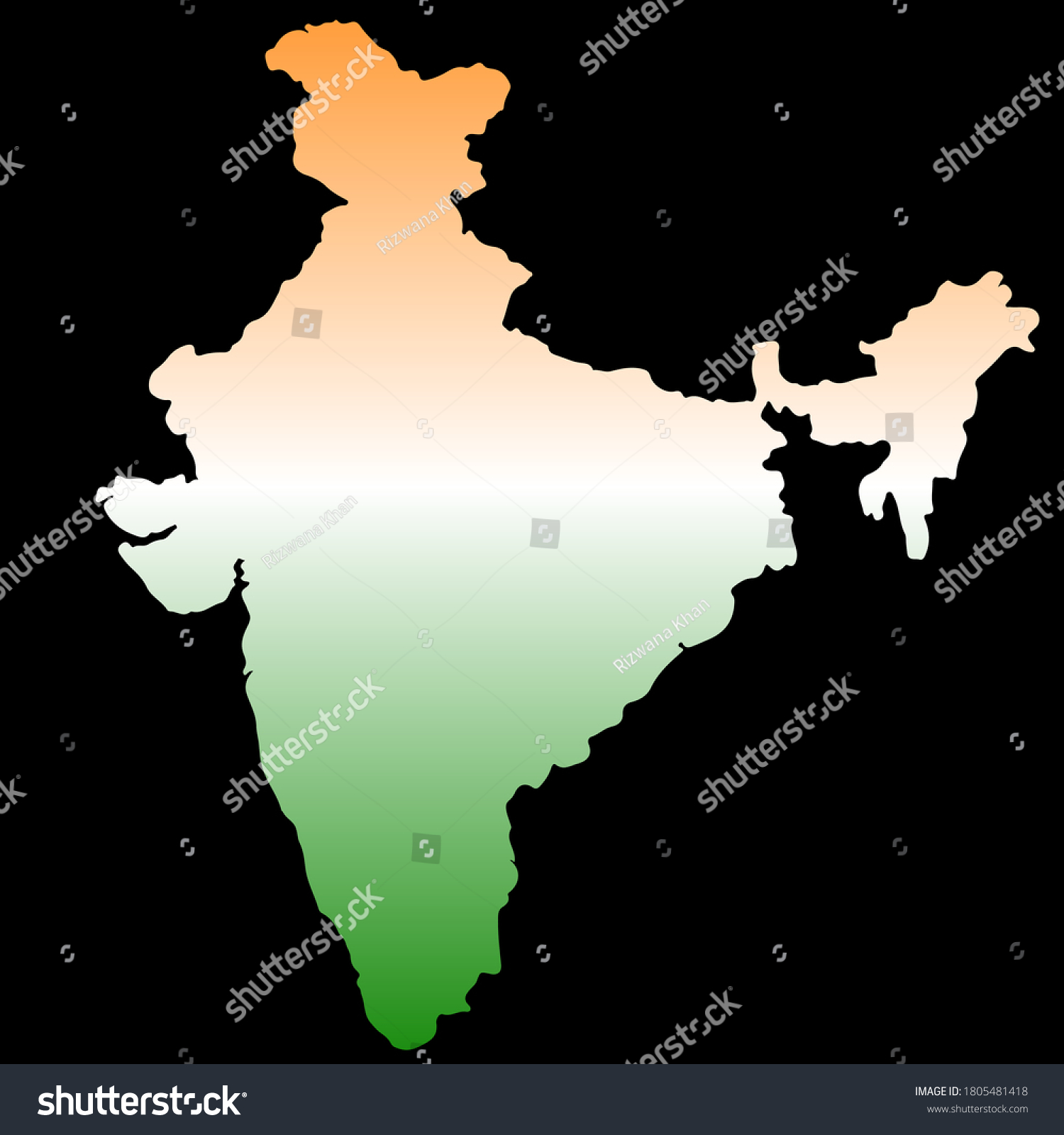 Indian Map Tricolor Vector Illustration Stock Vector (Royalty Free ...