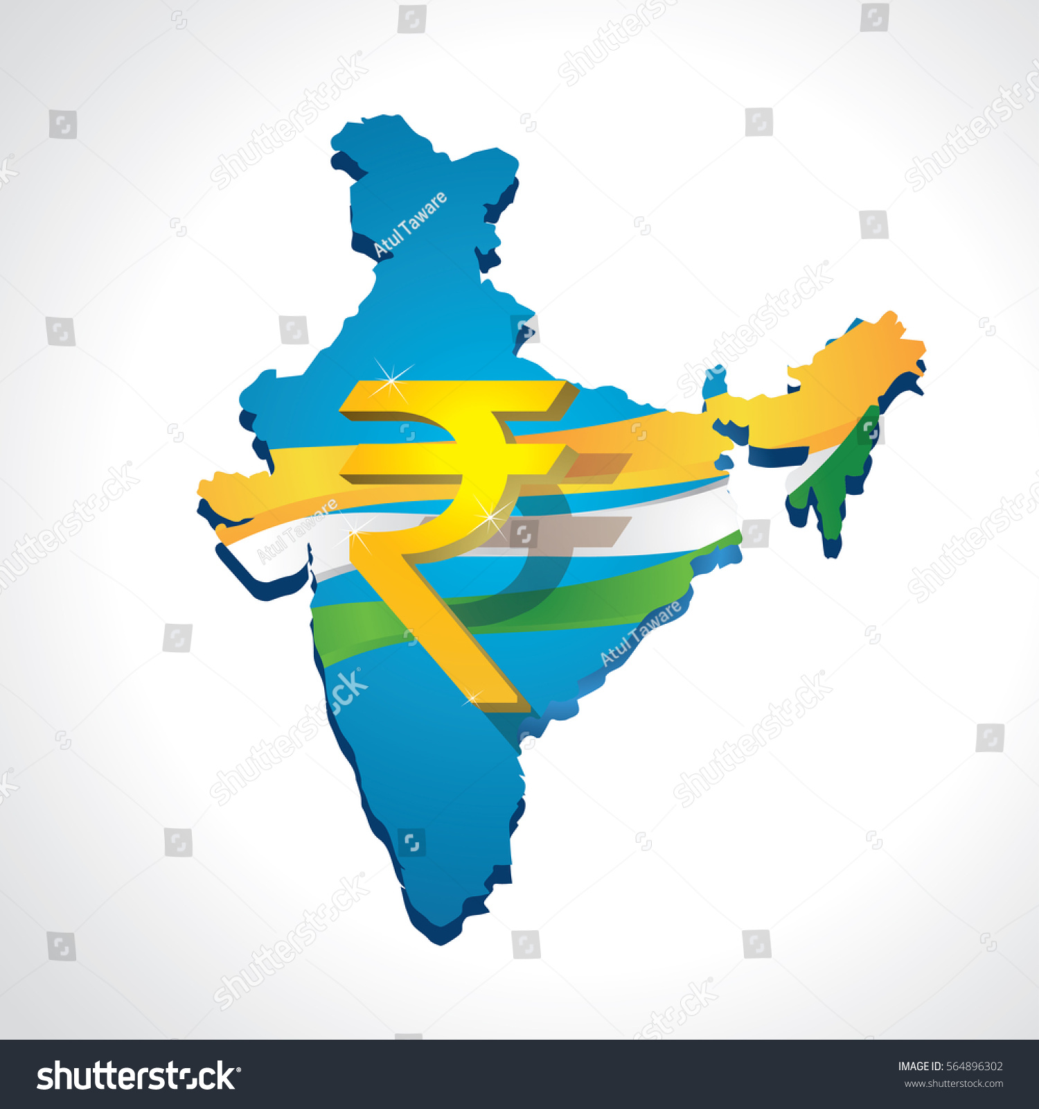 Indian Map Rupee Symbol : image vectorielle de stock (libre de droits ...