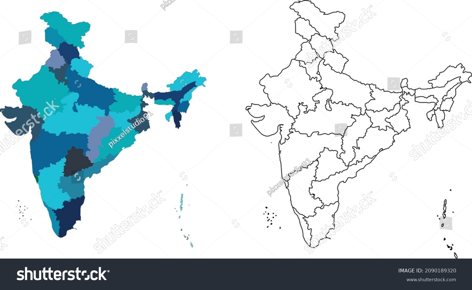 Indian Map States Vector Illustration Stock Vector (Royalty Free ...