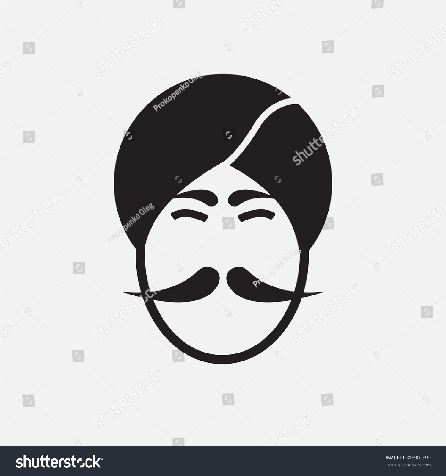 Indian Men Portrait Flat Icon Stock Vector (Royalty Free) 318909599 ...