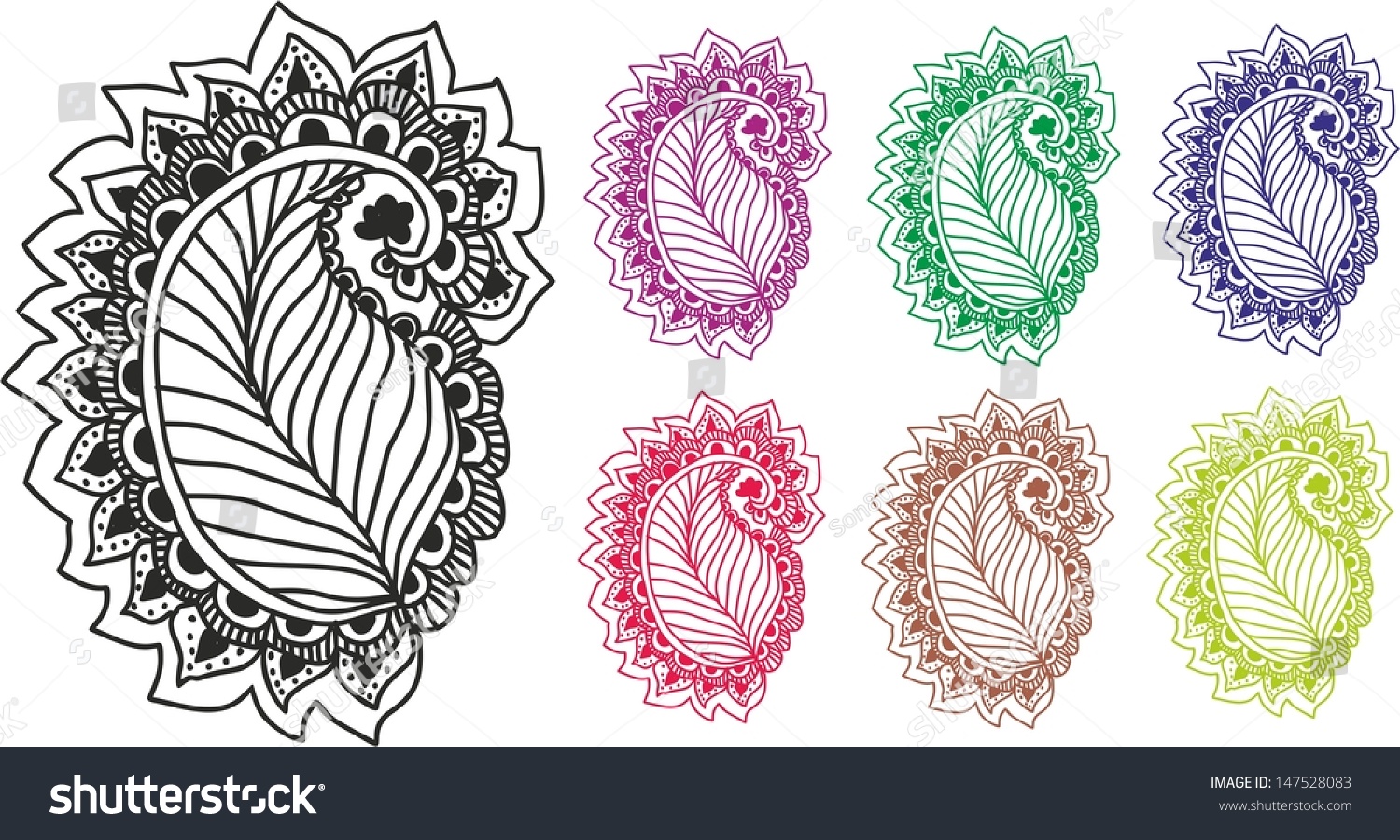 Indian Motif Stock Vector (Royalty Free) 147528083 | Shutterstock