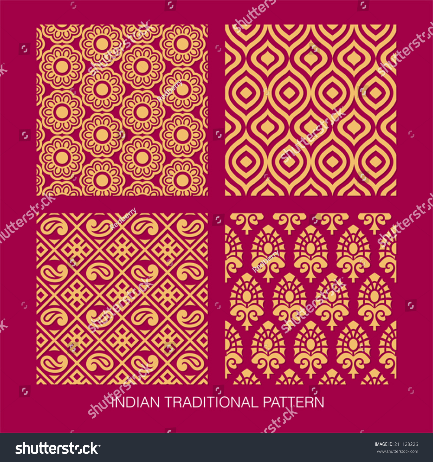 Indian Pattern Collection. Come With Layers. Stock Vector Illustration ...