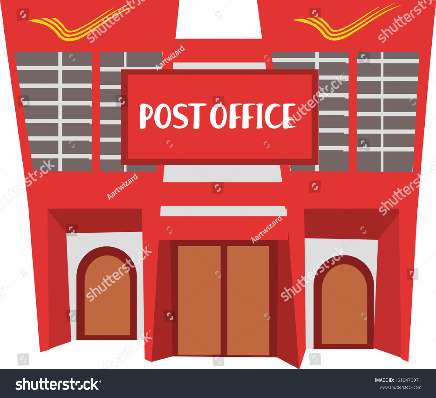 Indian Postoffice Vector Illustration Isolated Background Stock Vector ...