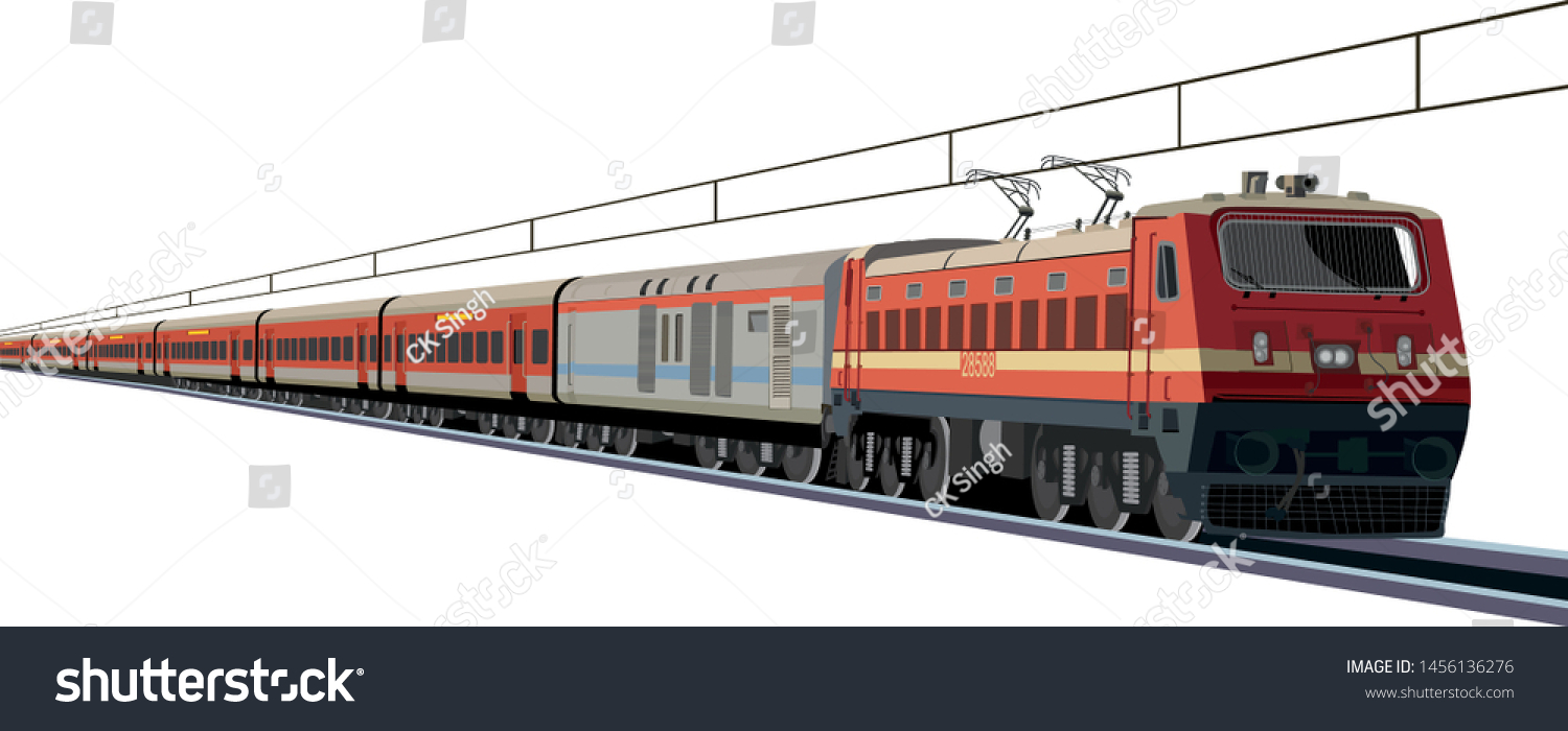 Indian Railway Rajdhani Express Vector Stock Vector (Royalty Free ...