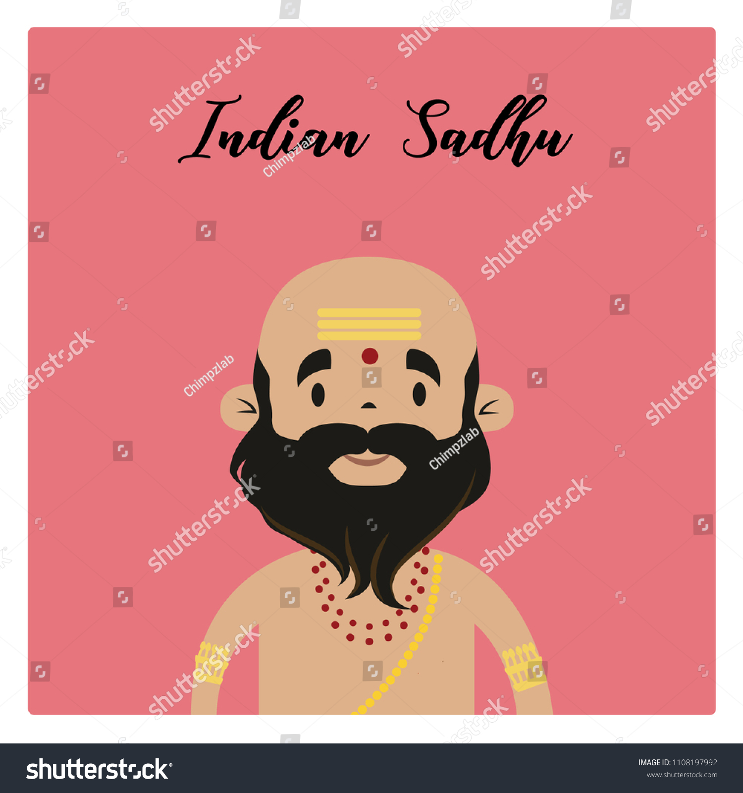 Indian Sadhu Vector Stock Vector (Royalty Free) 1108197992 | Shutterstock