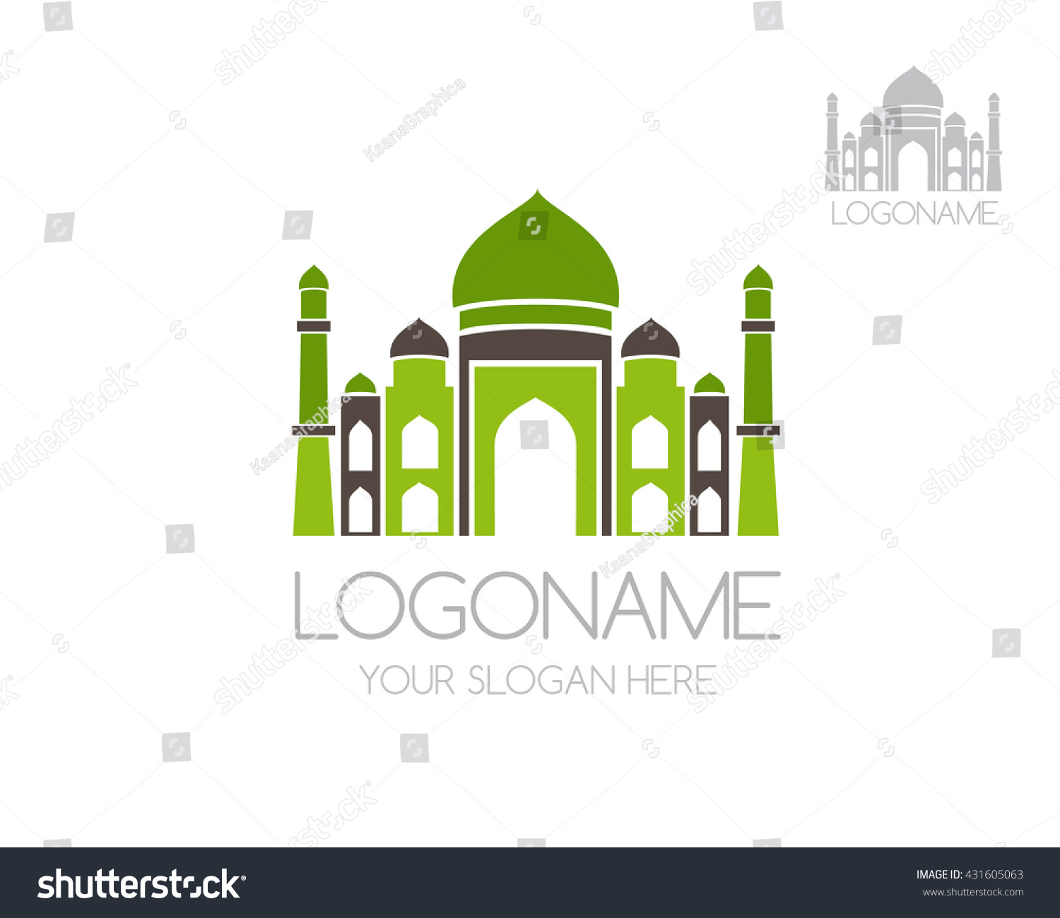 Indian Temple Icon Vector Logo Template: vetor stock (livre de direitos ...