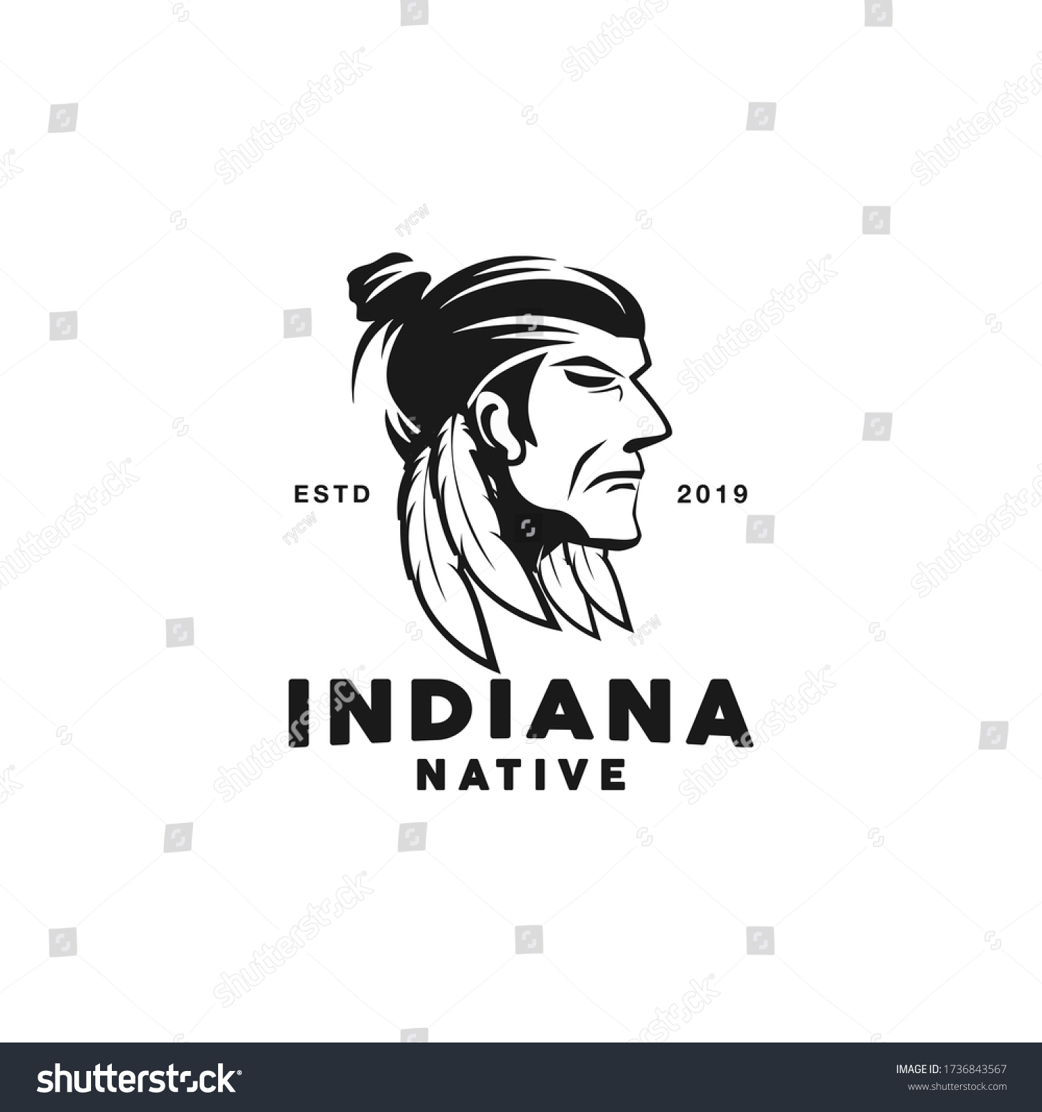 Modèle de conception du logo indigène : image vectorielle de stock ...