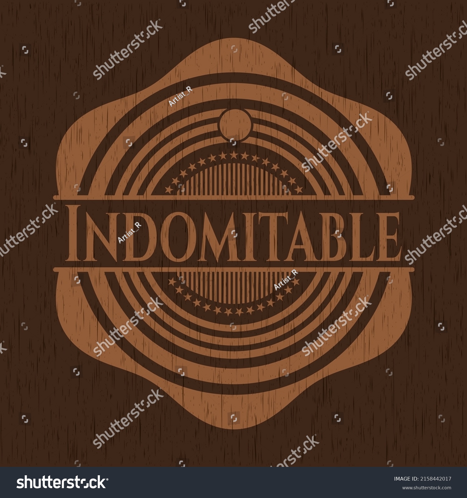 Indomitable Wooden Emblem Vector Illustration Stock Vector (Royalty ...