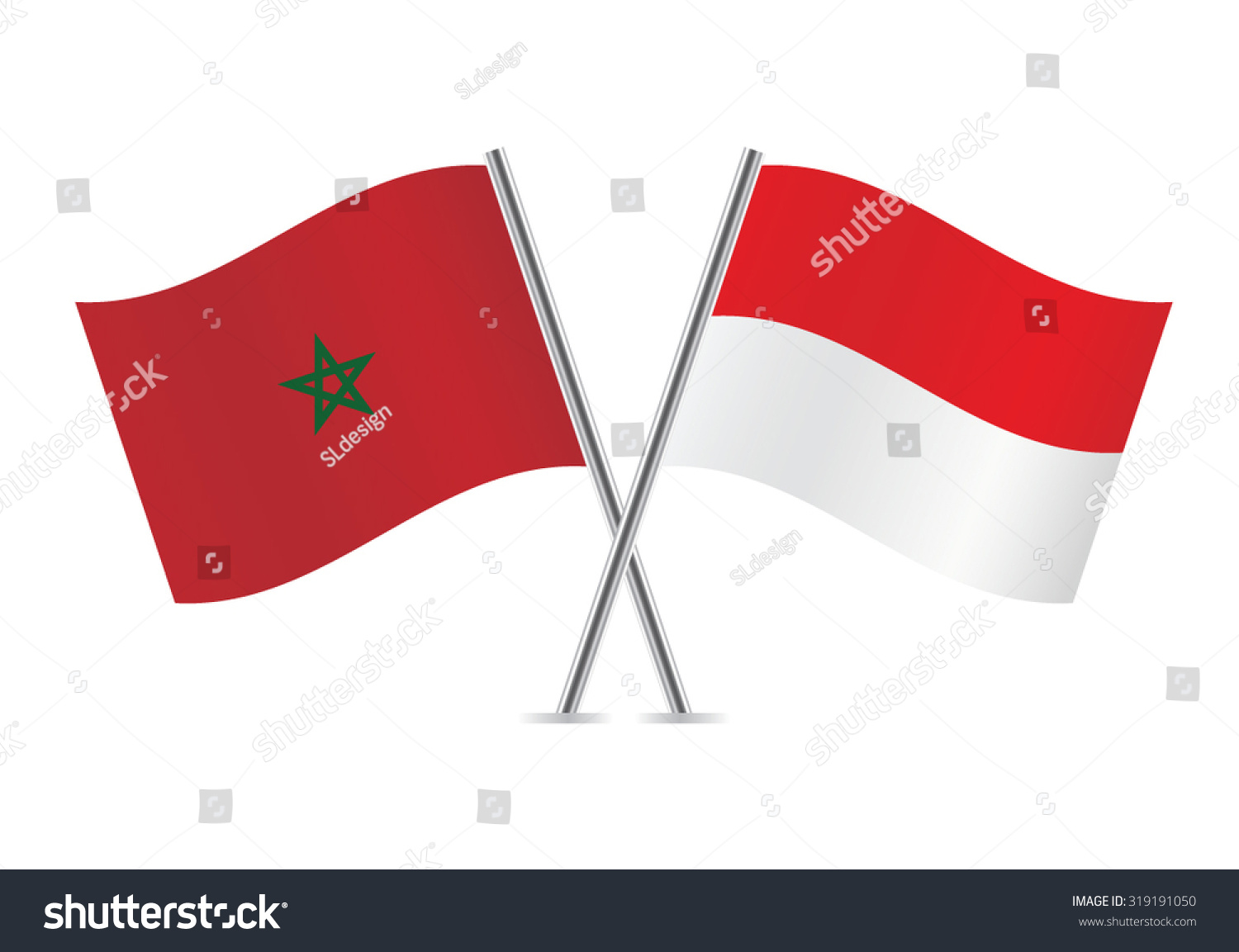 Indonesia Morocco Flags Vector Illustration Stock Vector (Royalty Free ...