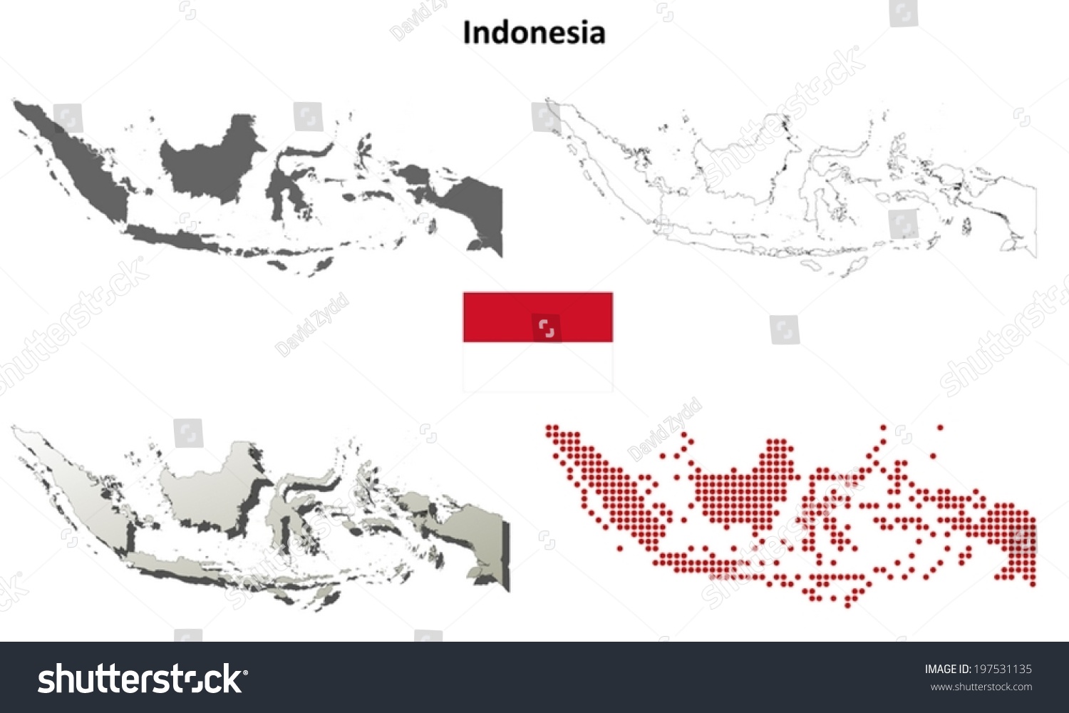 Indonesia Blank Detailed Outline Map Set Stock Vector (Royalty Free ...