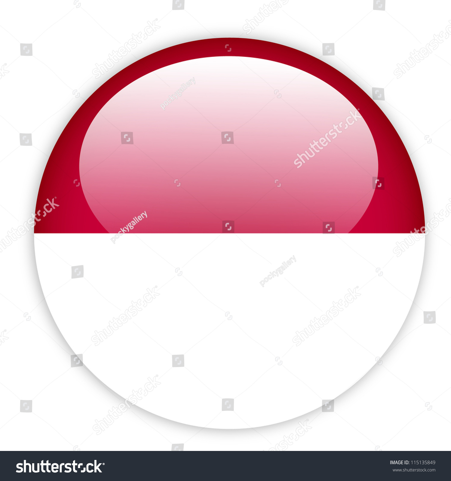 Indonesia Flag Button On White Stock Vector (Royalty Free) 115135849